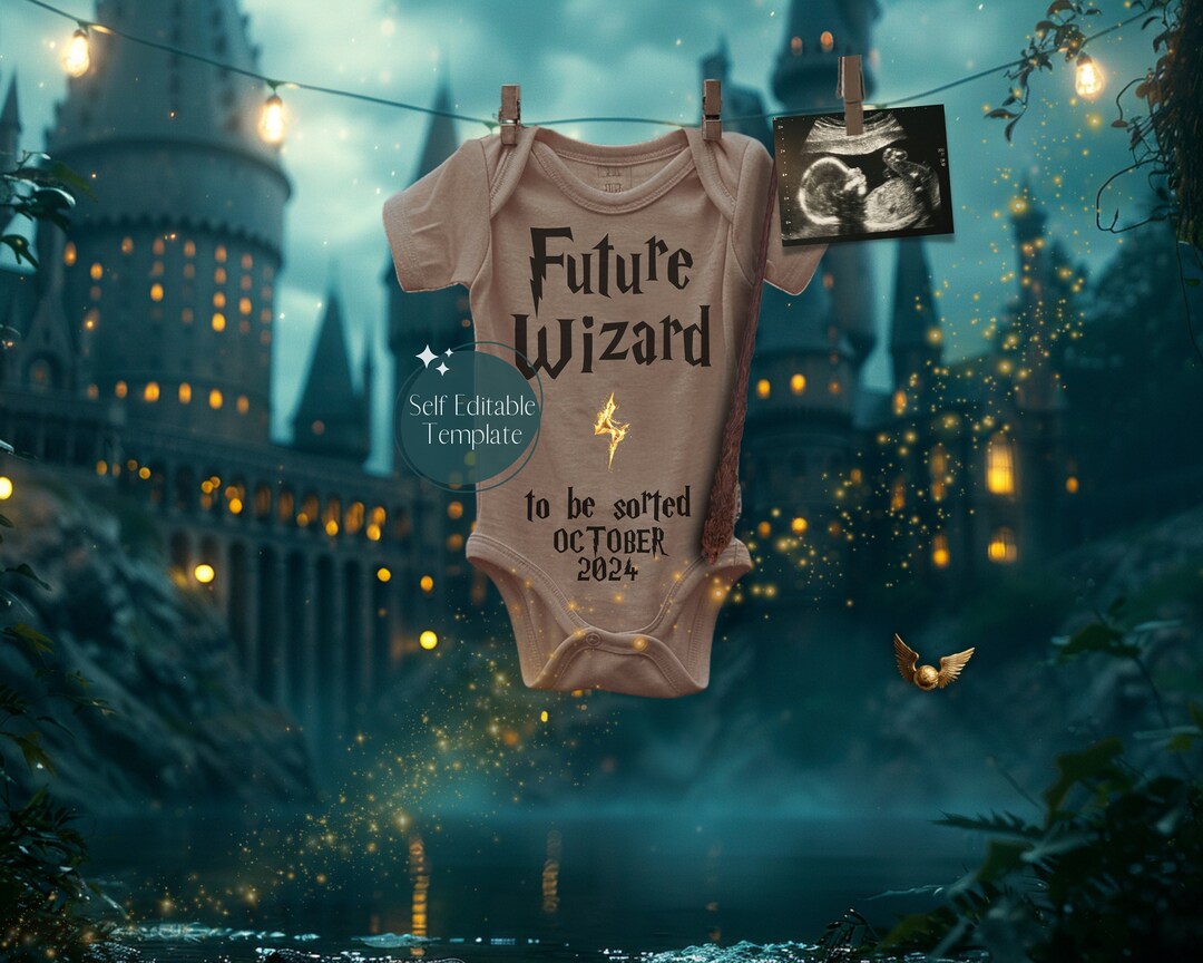 Wizard Digital Pregnancy Announcement, Magical Baby Announcement ...