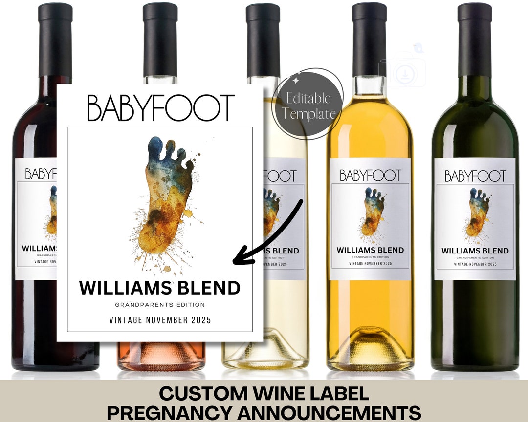 Pregnancy Announcement Wine Label, Pairs Well With Becoming ...