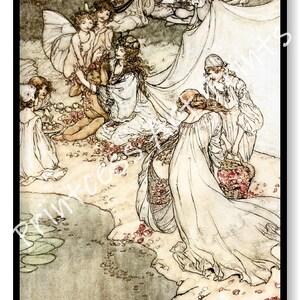 Arthur Rackham Midsummer's Night Illustrations Set of 8 Art Prints ...
