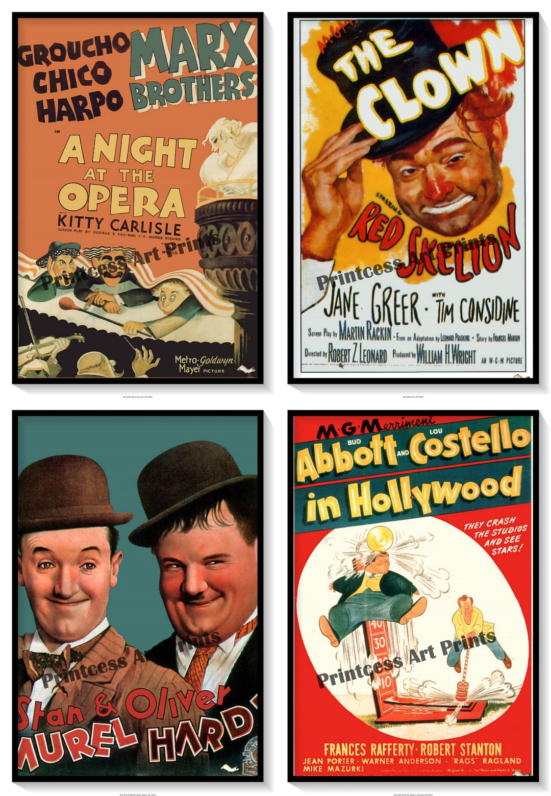 Vintage Comedy Movies, Comedians, Laurel Hardy, Marx, Abbot Costello - Etsy