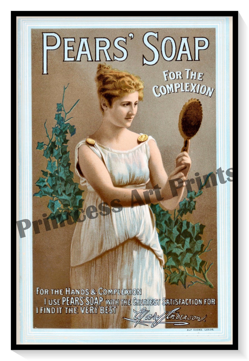 Pears Soap Bars Ads Vintage Ads Set of 4 Art Prints Women's Antique ...