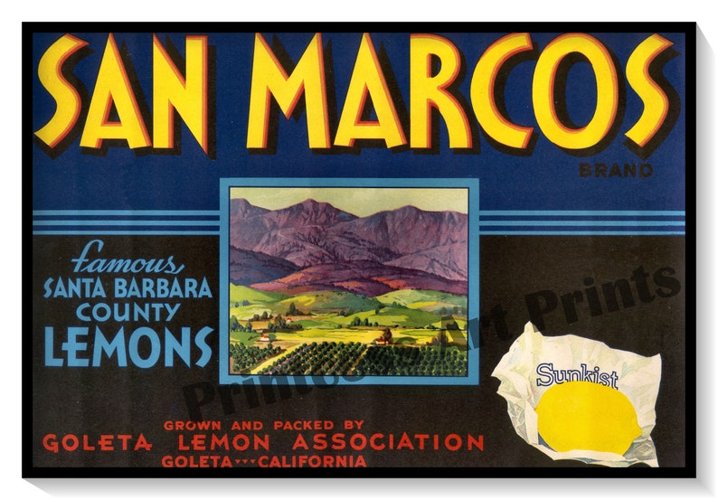 Vintage Lemon Crate Labels Set of 6 Art Prints Lemons Citrus Fruit - Etsy