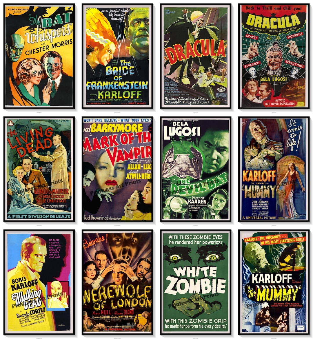 Collector's Set, Vintage Horror Movie Prints - Etsy