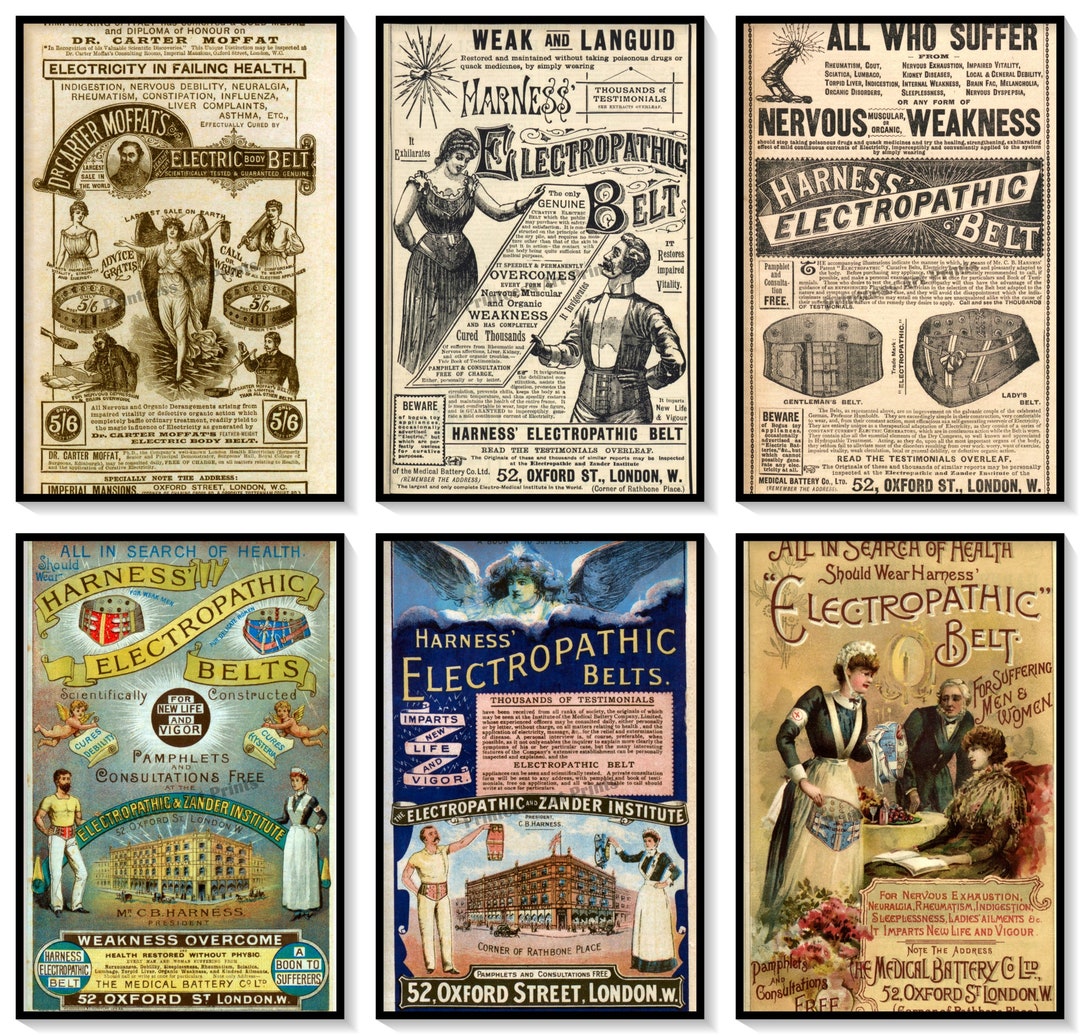 Weird Electric Corset Ads Vintage Ads Set of 6 Art Prints Electropathic ...