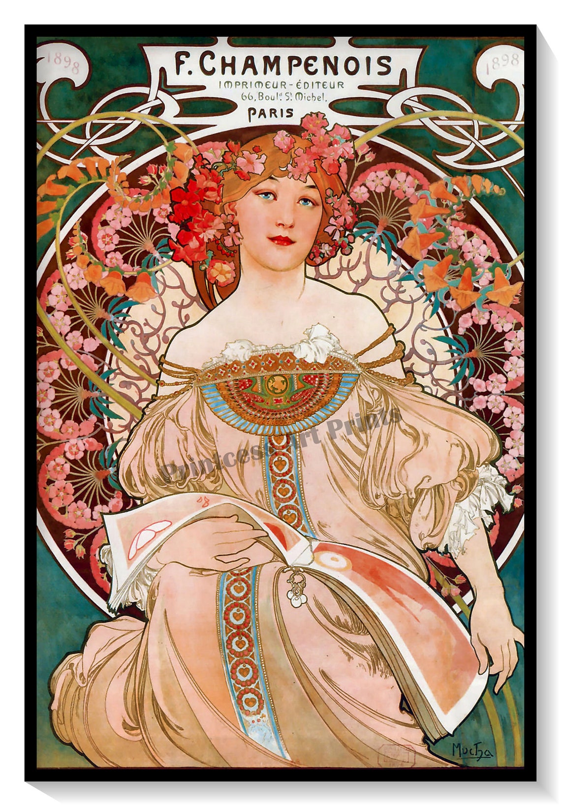 Alphonse Mucha Art Noveau Art Deco Vintage French Poster Ads Set of 6 ...