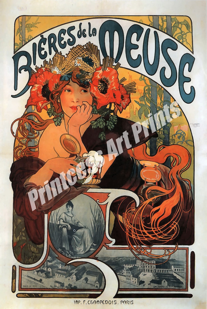 Alphonse Mucha Art Noveau Art Deco Vintage French Poster Ads - Etsy
