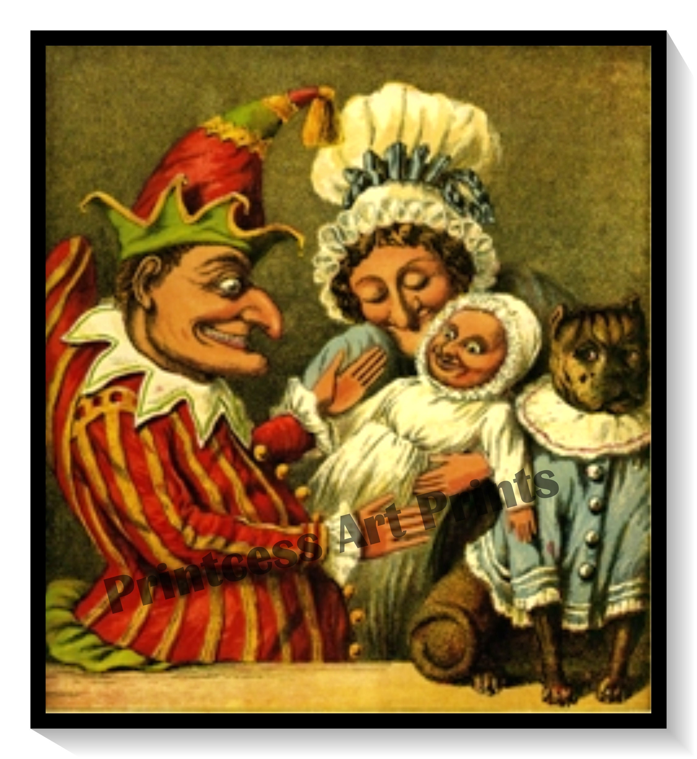 Punch and Judy Vintage Illustrations Set of 4 Art Prints - Etsy