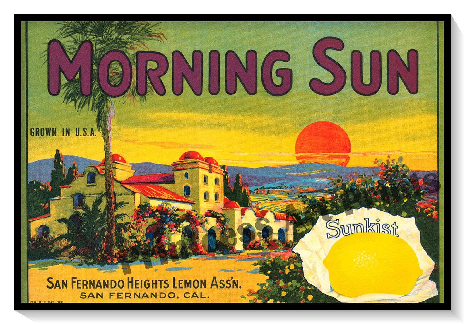 Vintage Lemon Crate Labels Set of 6 Art Prints Lemons Citrus Fruit ...