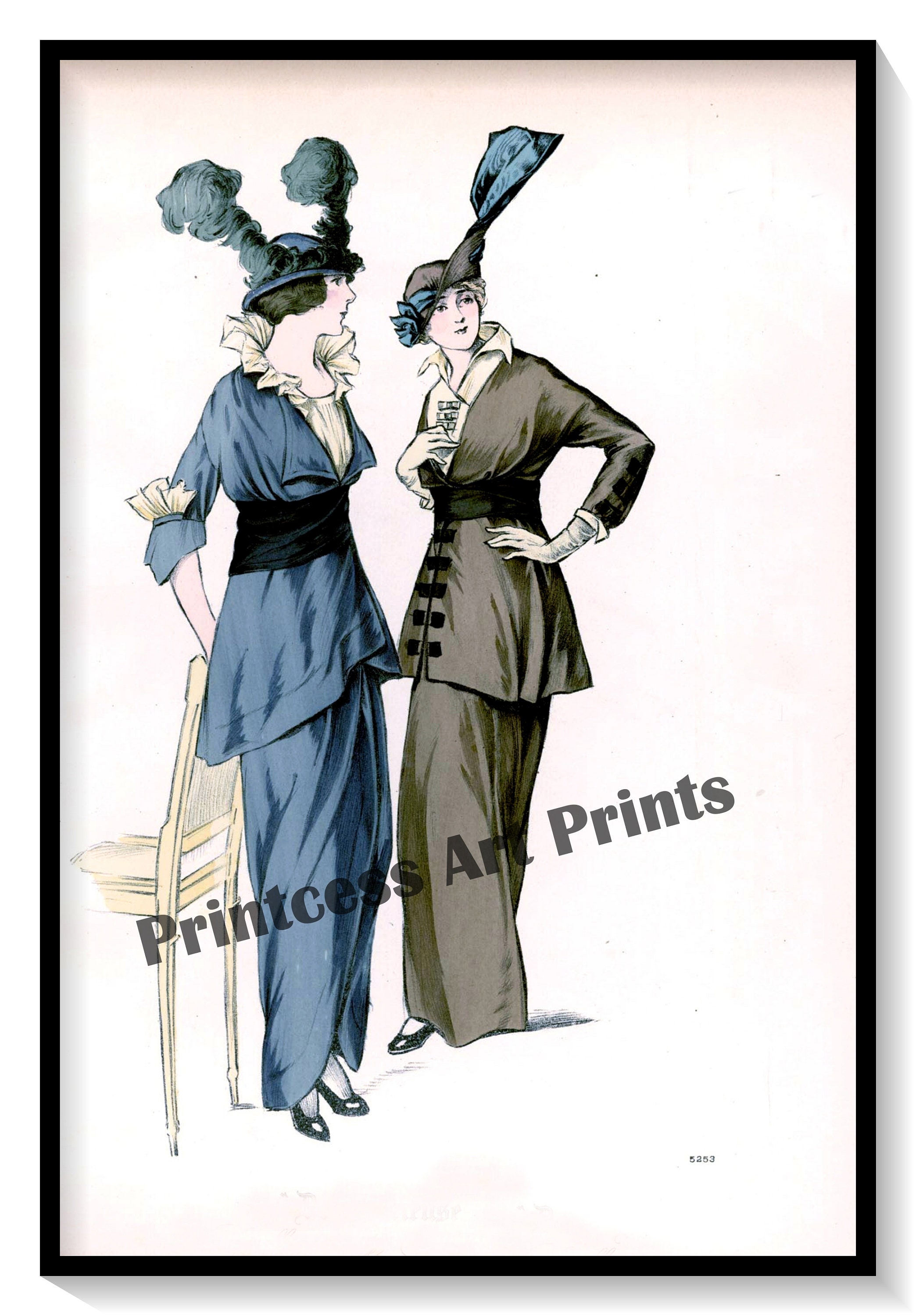 Edwardian Fashion Illustrations Set of 6 Art Prints - Etsy