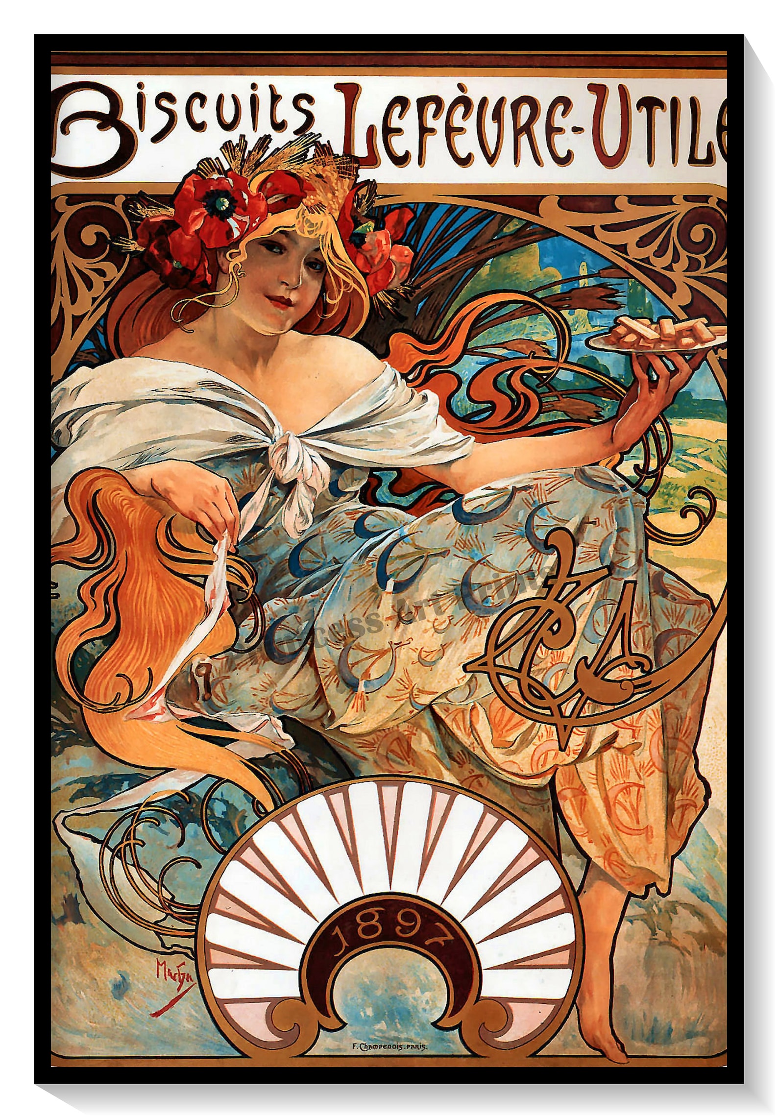 Alphonse Mucha Art Noveau Art Deco Vintage French Poster Ads Set of 6 ...
