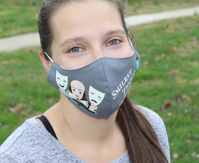 Literary Face Mask Shakespeare Smilest Thou 100% - Etsy UK