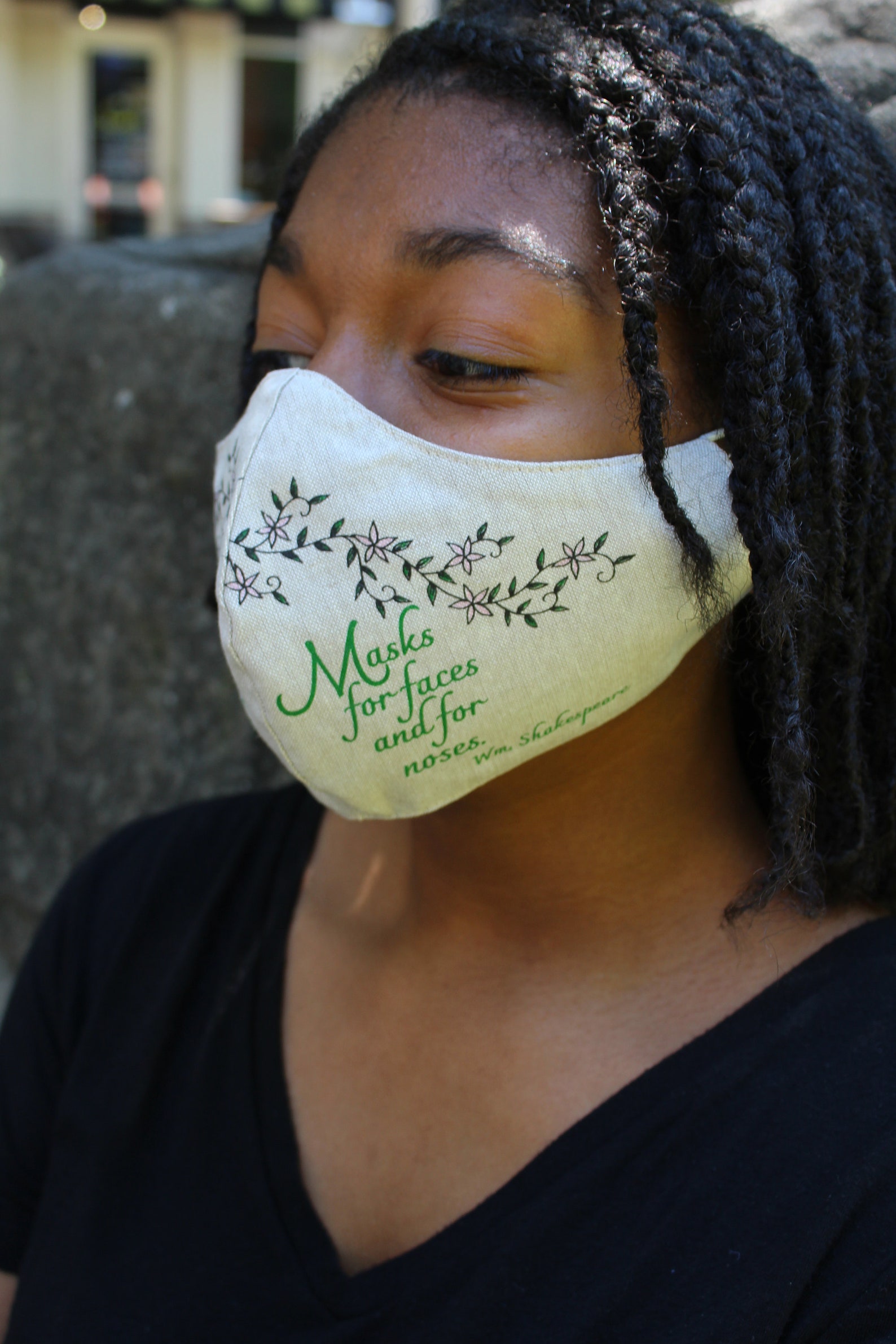 Literary Face Mask Shakespeare Floral 100% Premium | Etsy
