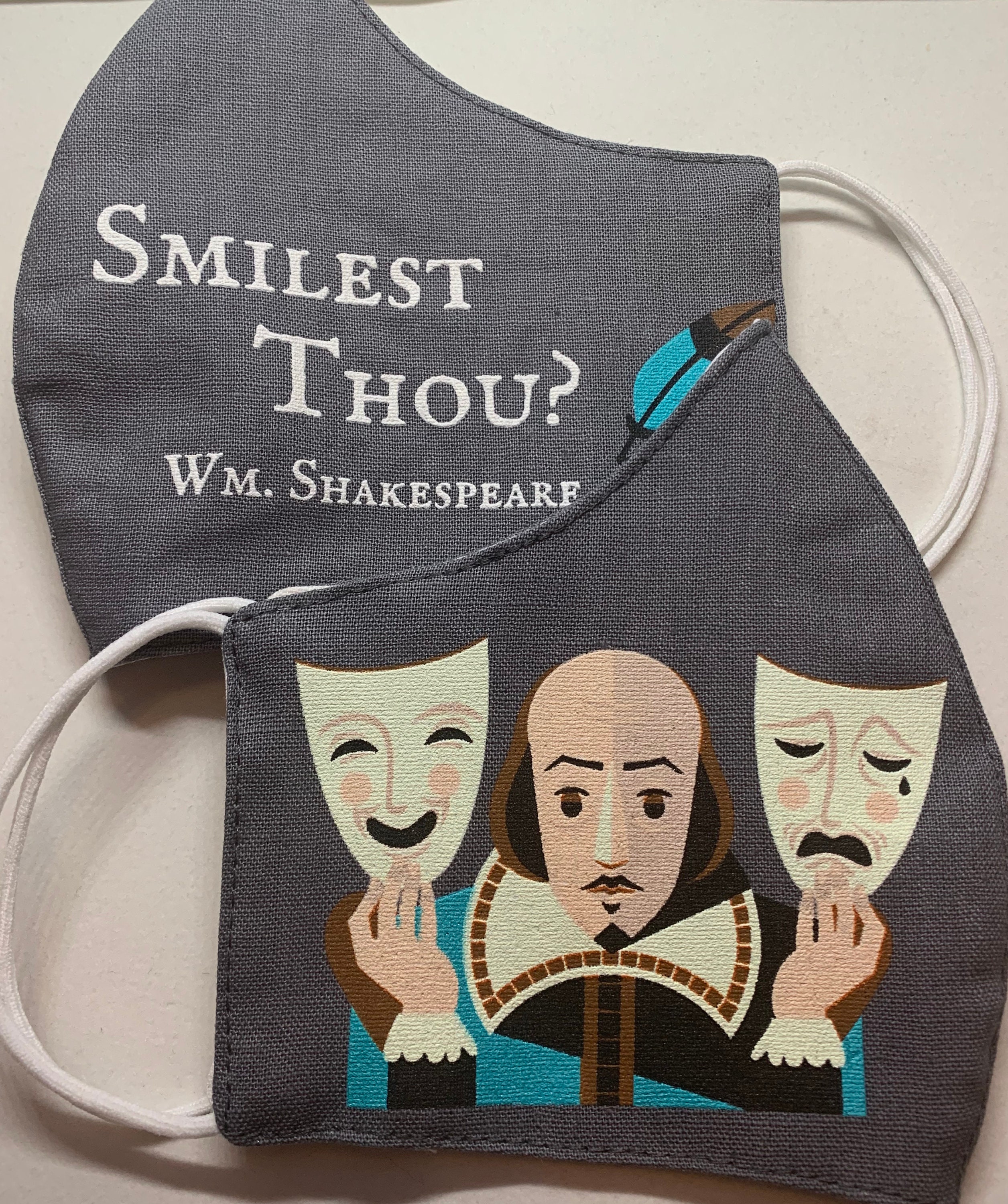 Literary Face Mask Shakespeare Smilest Thou 100% | Etsy