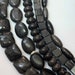 Antique Black Jasper Gemstone Beads. Full 15" Strand of Black and Brown ...
