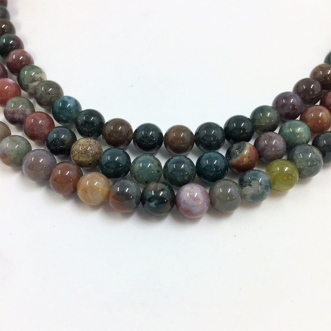 6mm Fancy Agate Gemstone Beads. 15" Strand of Round A Grade Beads ...