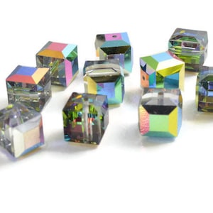 8mm Cube Crystal Vitrail Medium B SWAROVSKI® Crystal Beads #5601 ...