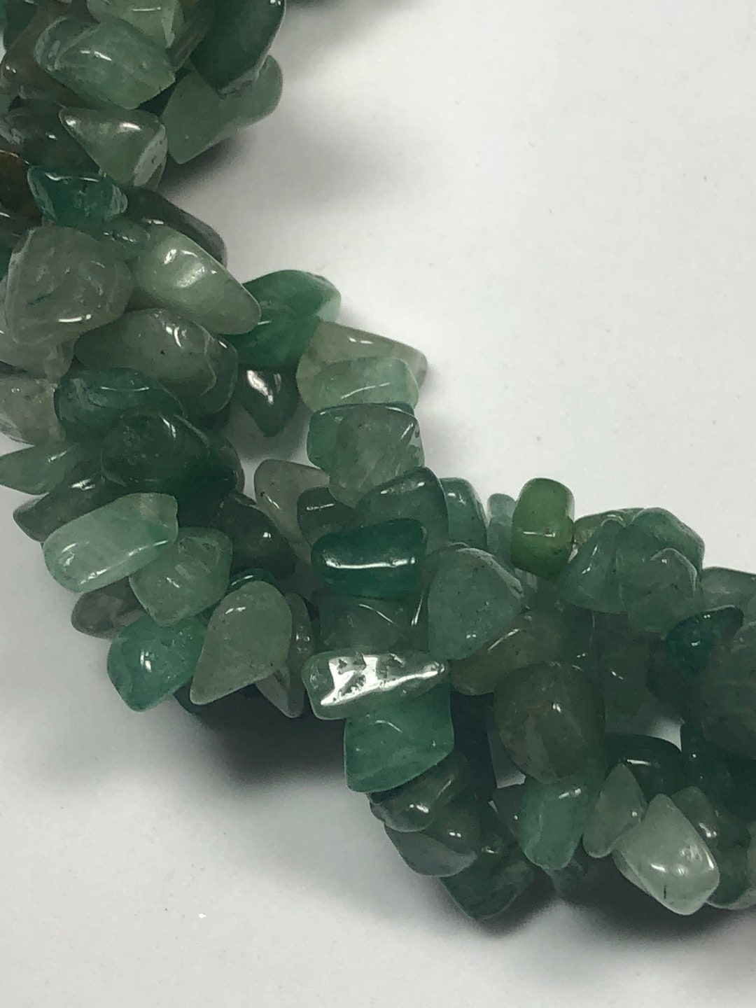 Aventurine Gemstone Chips. Full 36" Strand of Soft Green Aventurine ...