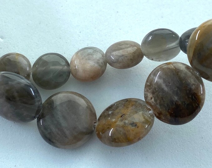 Black Sunstone Gemstone Beads. Full 15" Strand of High Quality Sunstone ...