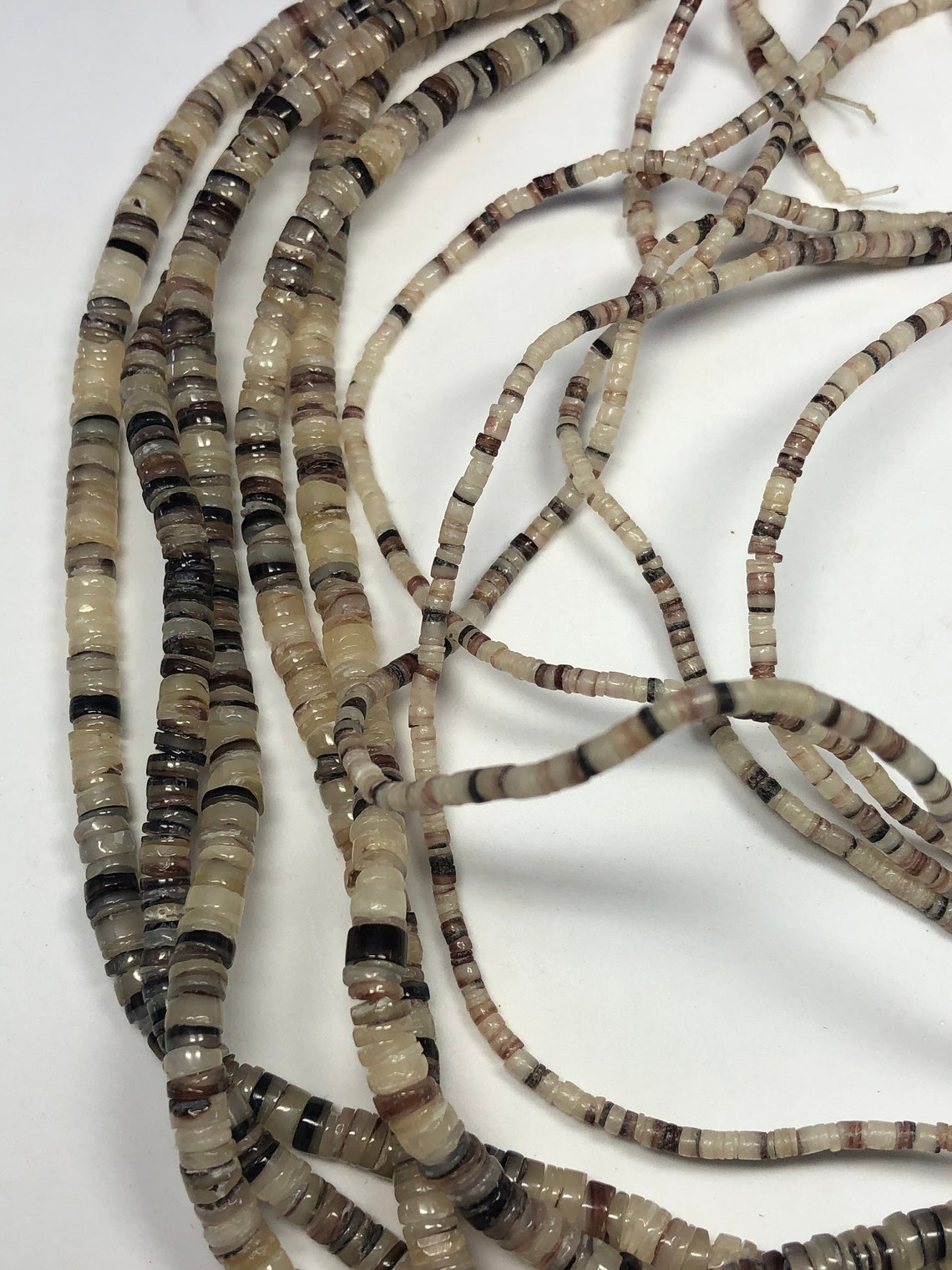 Hammer Oyster Shell Heishi Beads. Long 24" Strands of Heishi Shell ...