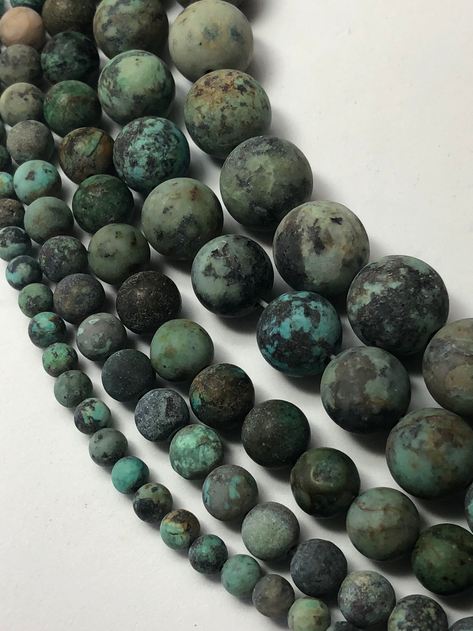 Matte African Turquoise Jasper Gemstone Beads. Full 15 | Etsy