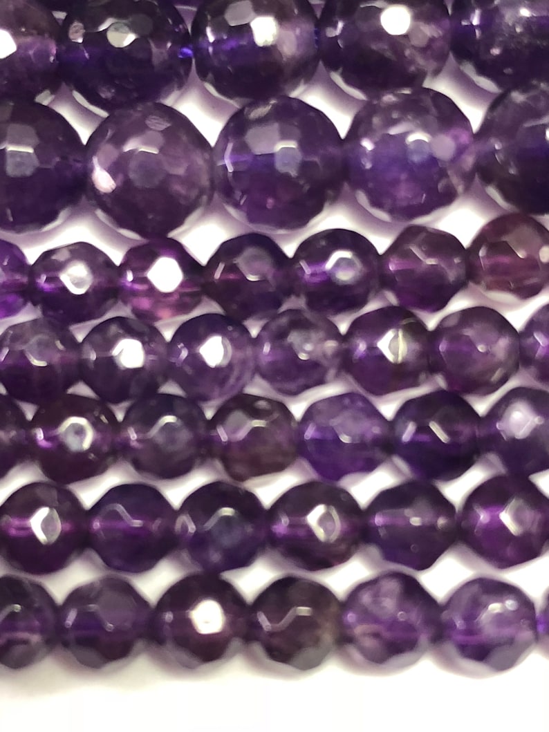 Faceted Deep Purple Amethyst Gemstone Beads. Full 15 - Etsy