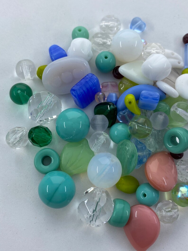 Clear and pastel glass bead mix. An assortment of | Etsy