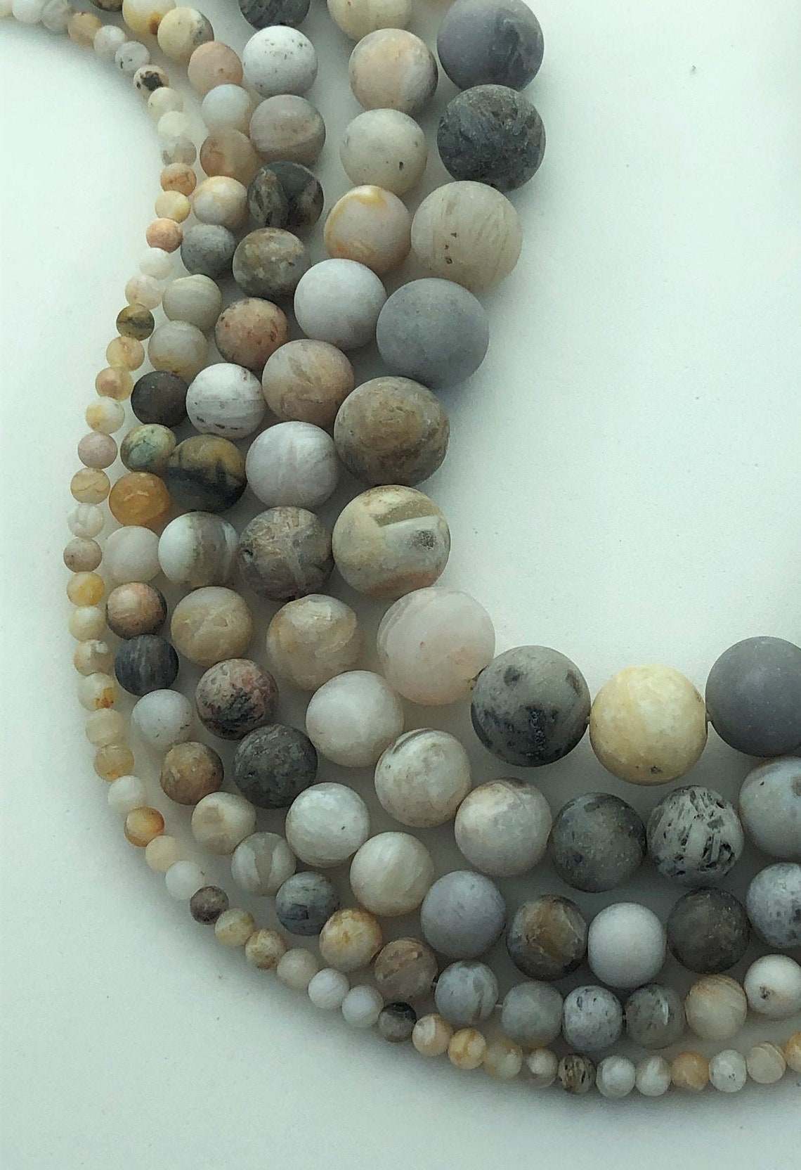 Matte Fossilized Bamboo Beads Available in 4-12mm. Full 15" Strand of A ...