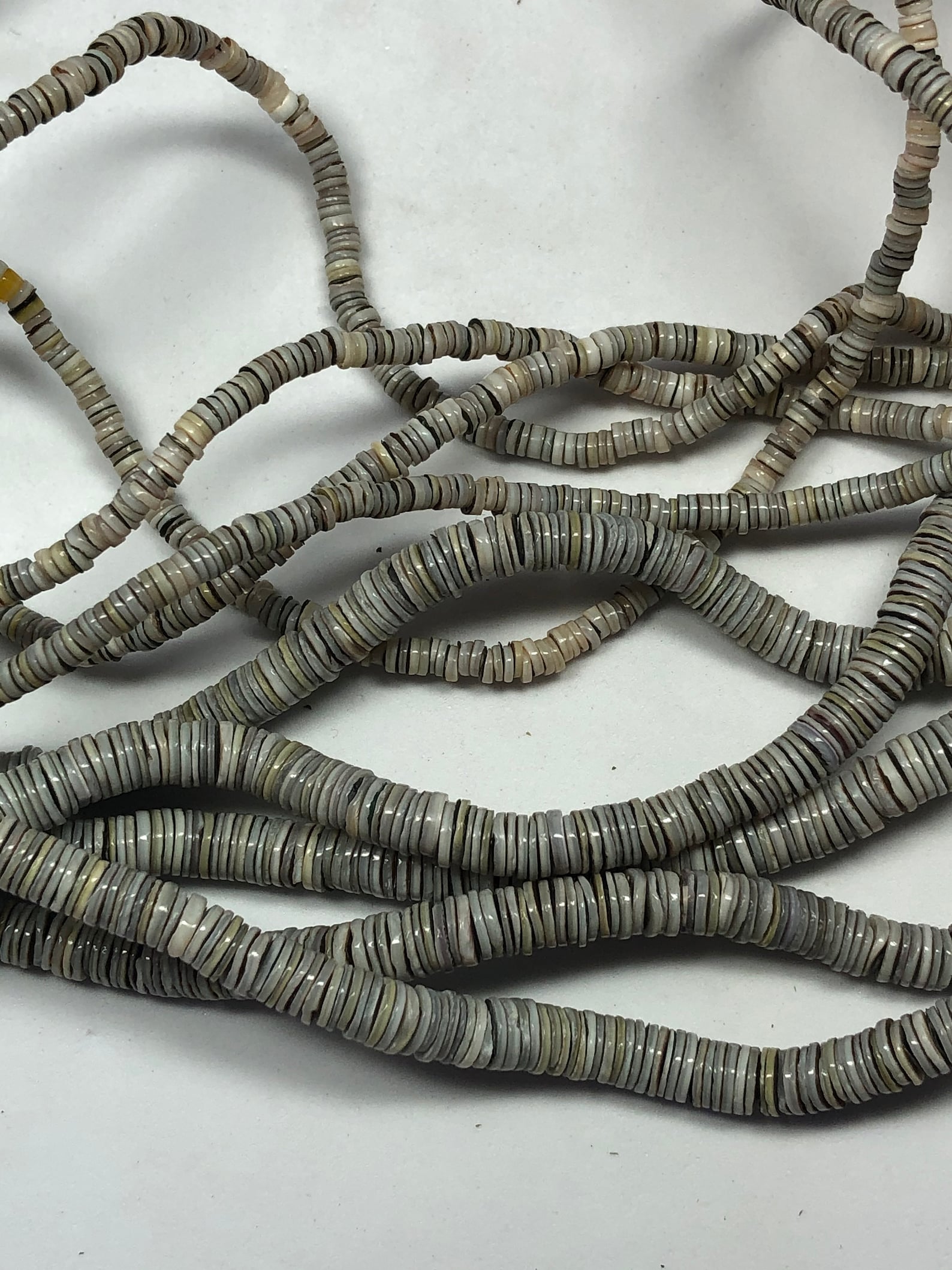 Green-lipped Mussel Shell Heishi Beads. Long 24" Strands of Heishi ...