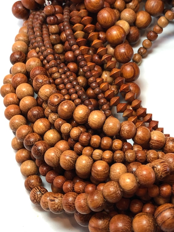 16 Strand of Bayong Wood Round Beads. Natural Wood Beads | Etsy