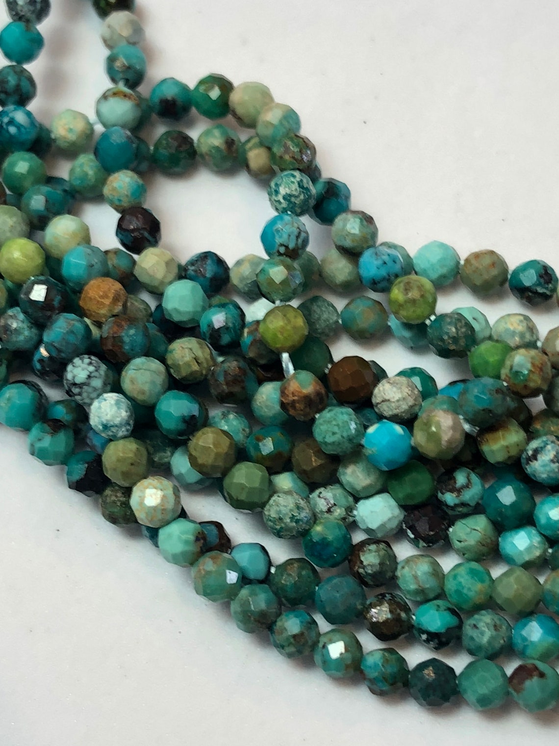 2.5mm Faceted Natural Chinese Turquoise Gemstone Beads. Full - Etsy