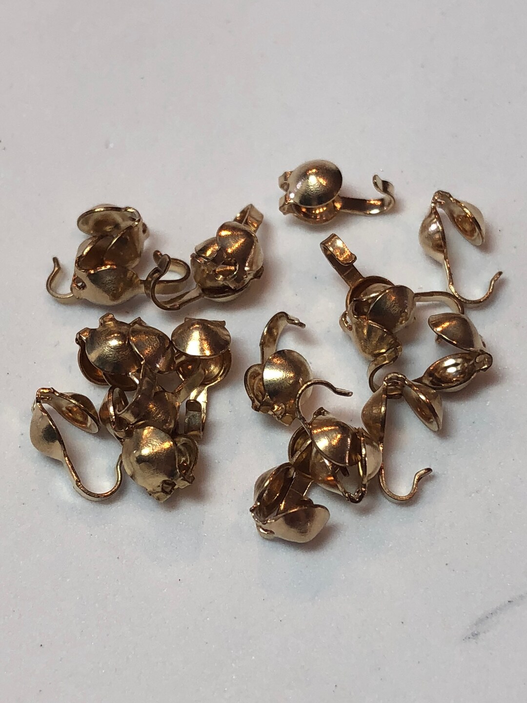 Gold-filled Clam Shell Bead Tips. Package of 10 Bead Tips. These Have a ...