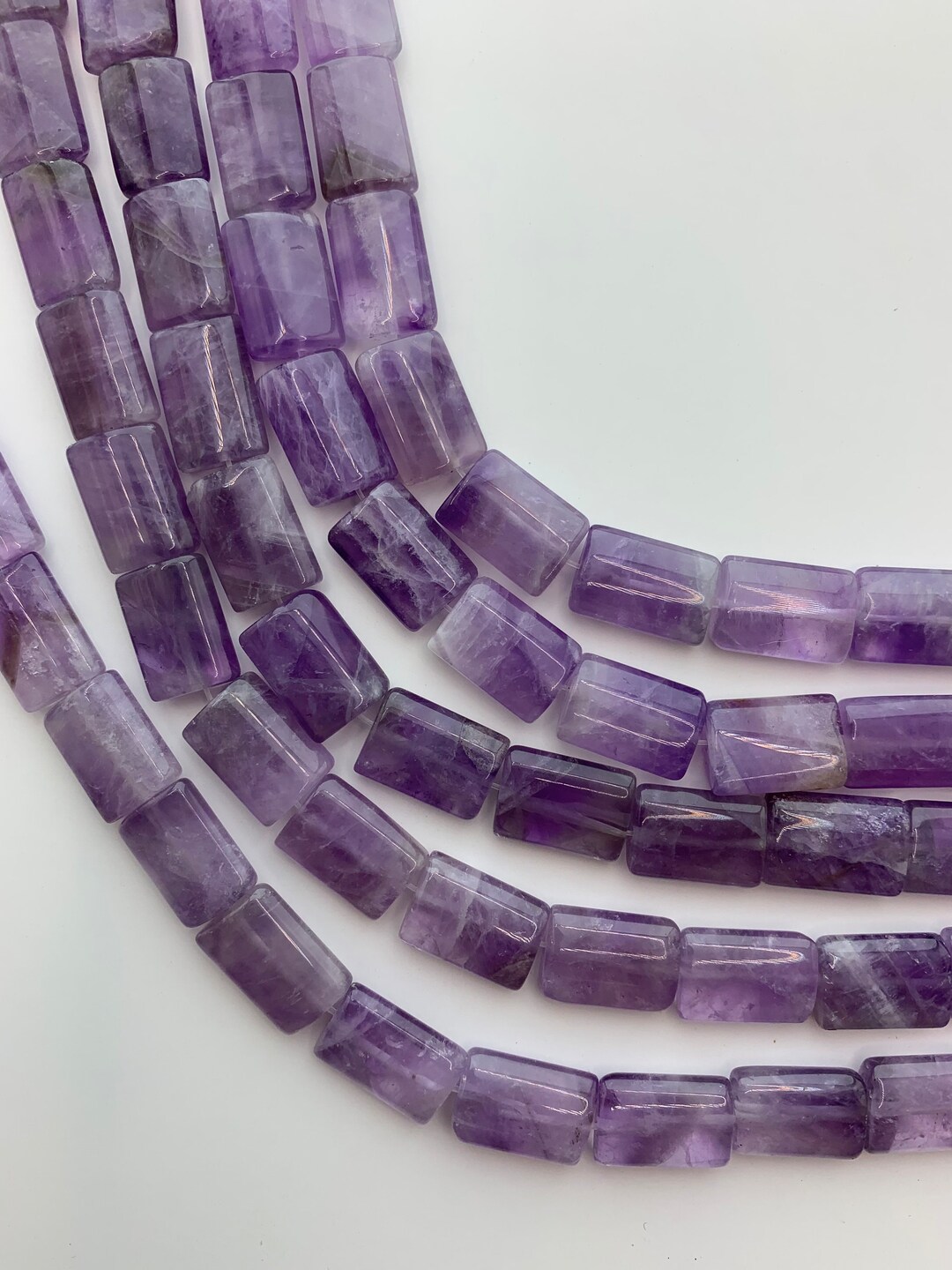 10x14mm Rectangle Cape Amethyst Gemstone Beads. Full 15" Strand of ...
