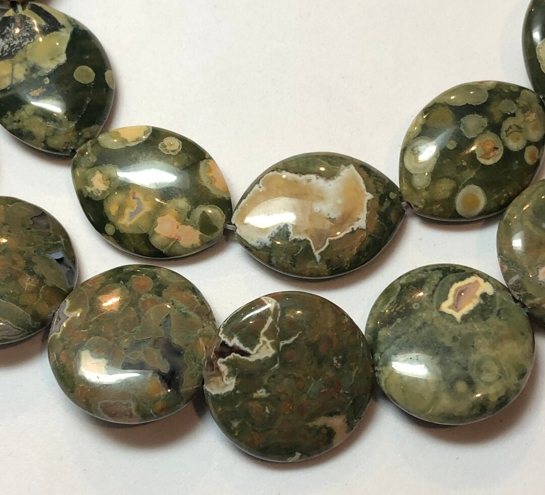 Rainforest Gemstone Beads. Full 15" Strand Avail. in 2 Shapes: 15x20mm ...