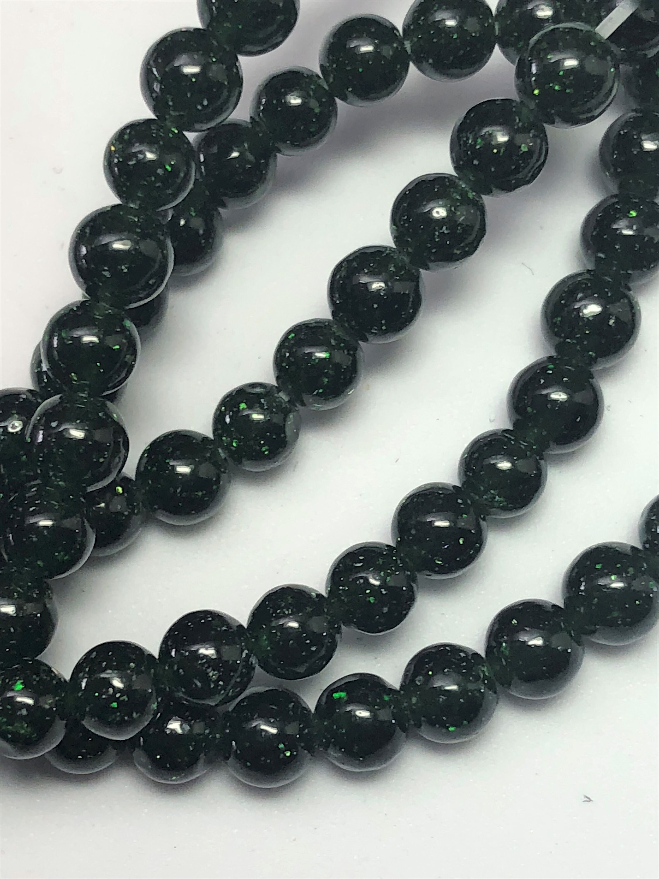4mm Dark Green Goldstone Gemstone Beads. Full 15 Inch Strand of AA/AAA ...