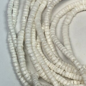 White Clam Shell Heishi Beads. Long 24" Strands of Heishi Shell ...