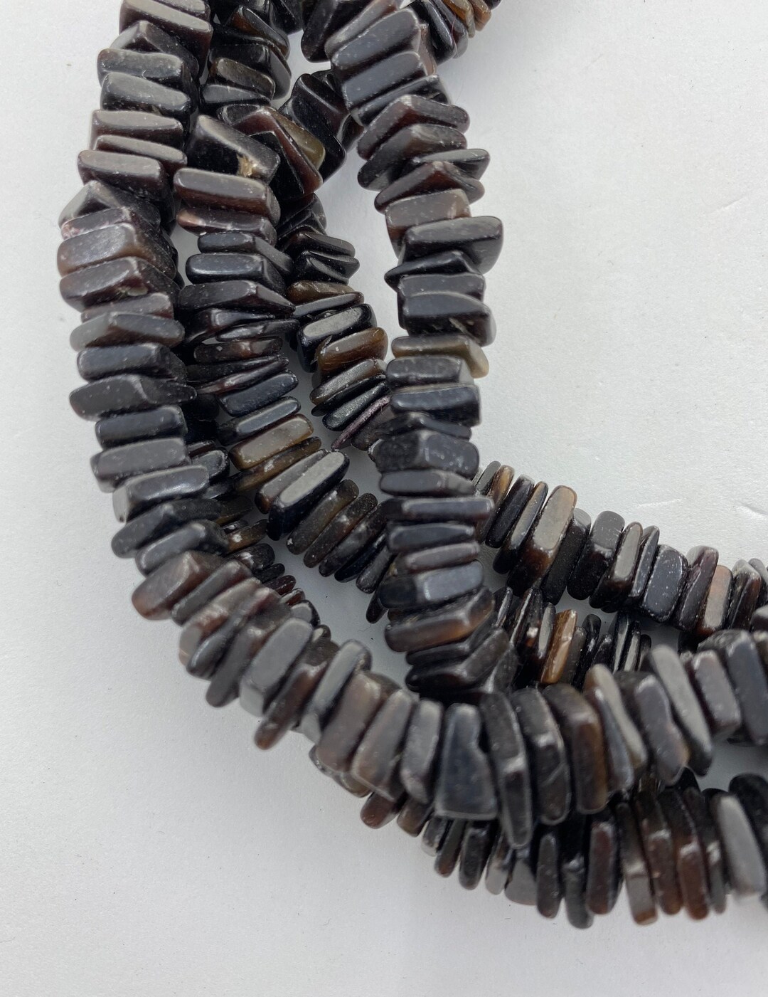 Black Pen Shell Chip Beads. 16” Strands of 10-12mm Black Pen Chunky ...