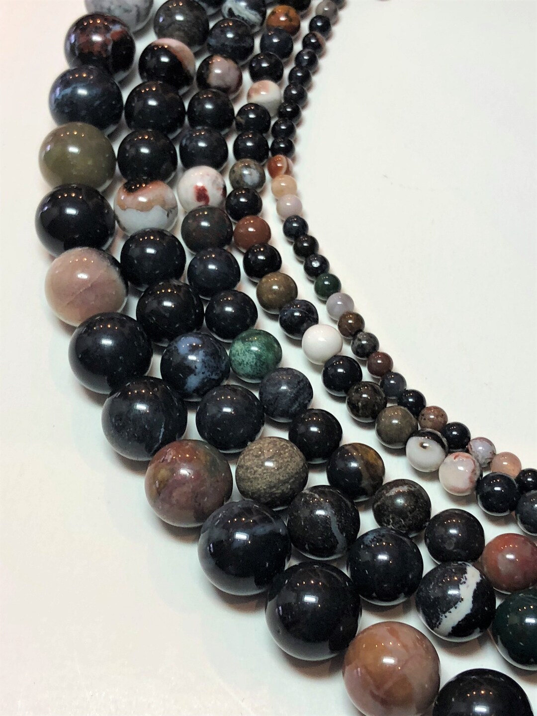 4-12mm Montana Agate Gemstone Beads. Found in the Yellowstone River. 15 ...