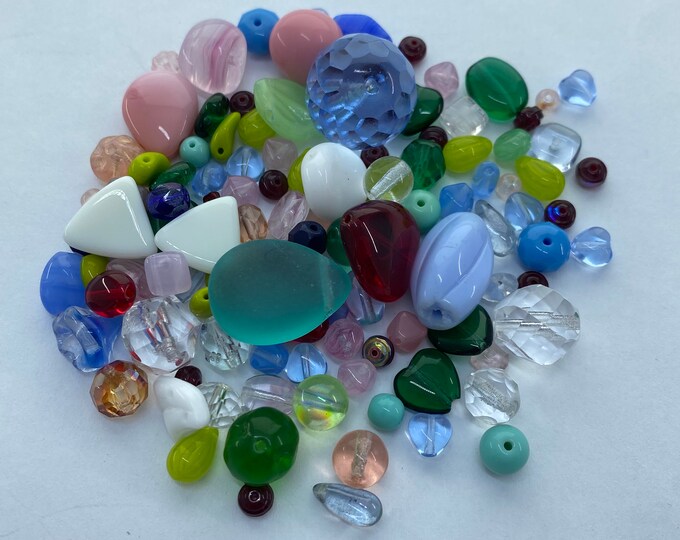 Clear and Pastel Glass Bead Mix. an Assortment of Contemporary Czech ...