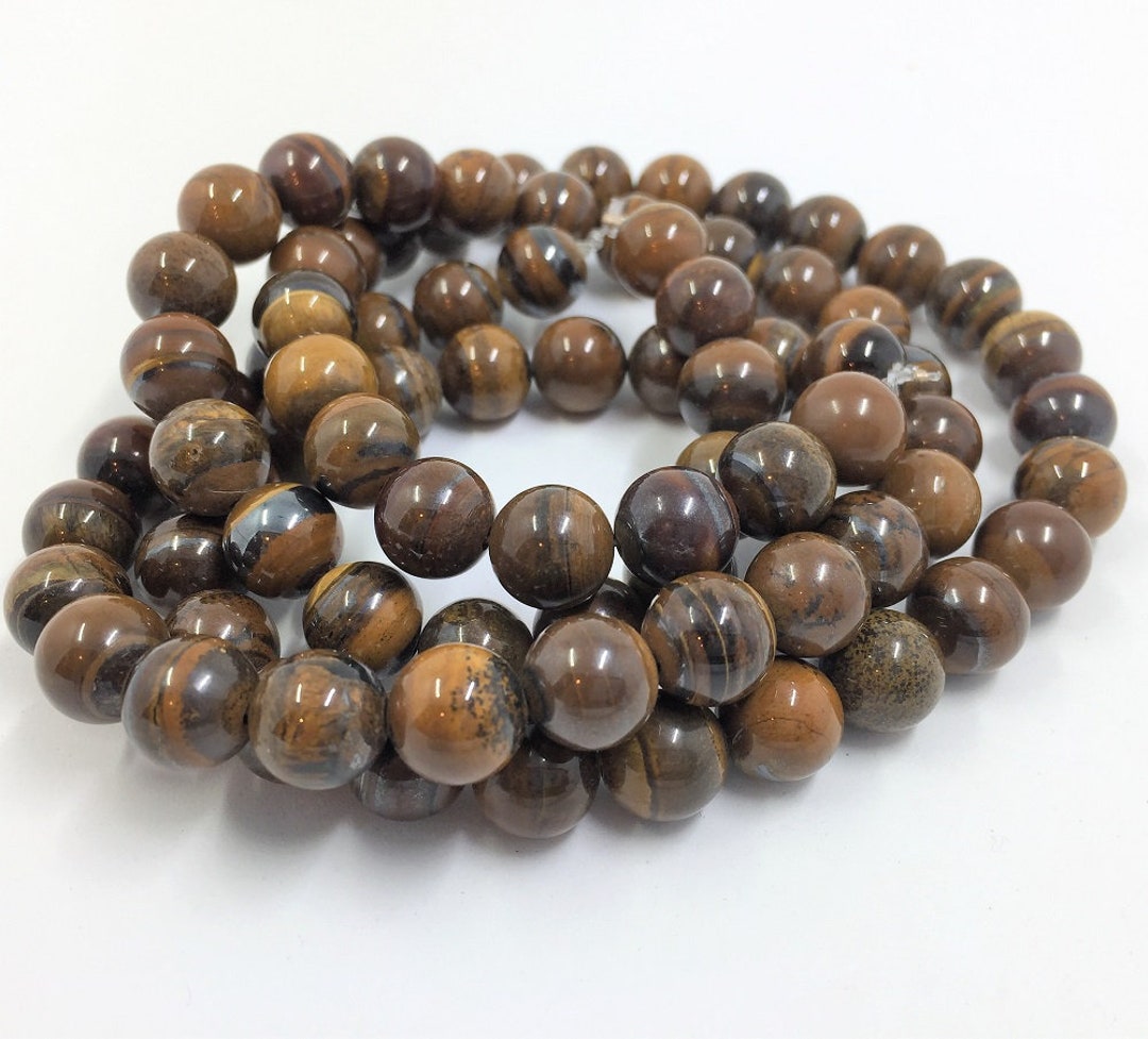 10mm Tiger Iron Gemstone Beads. 15” Strand of High Quality Round Beads ...