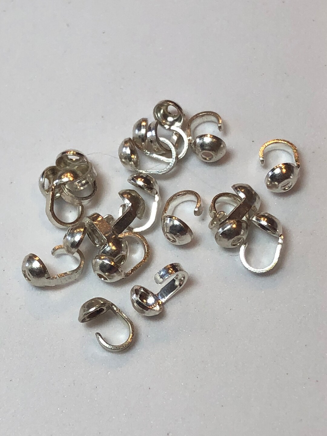 Sterling Silver Bead Tips. Package of 20 Bead Tips. These Have a 1mm ...