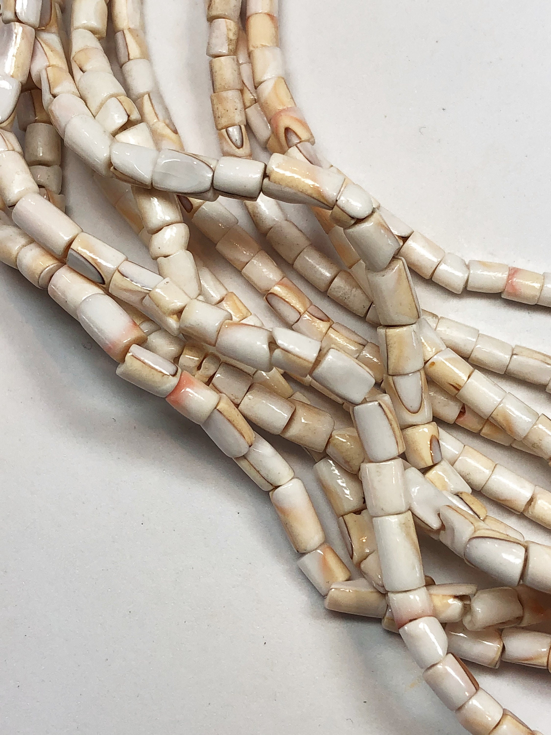 Pink Mosaic Luanos Shell Heishi Beads. 24 strands of | Etsy