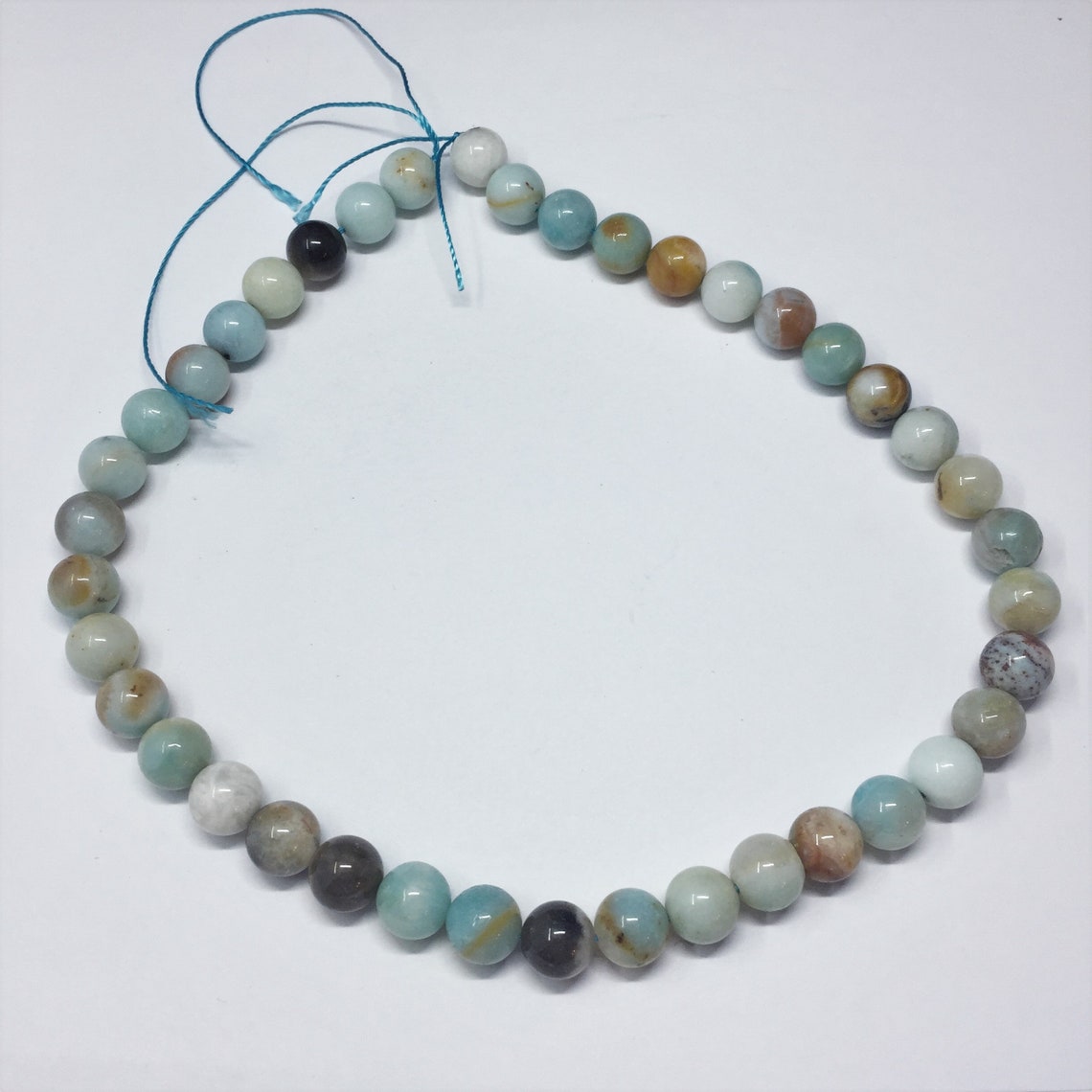 10mm Mixed Amazonite Gemstone Beads. Full 15" Strand of A/AA Round ...