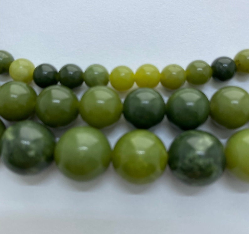 Mixed Greens Canadian Jade Gemstone Beads. 15 strands of soft | Etsy