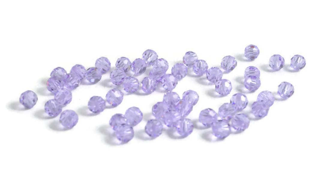 4mm Round Violet SWAROVSKI® Crystal Beads #5000 Package of 50. Light ...