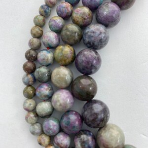 Ruby in Fuschite Gemstone Beads. 15” Strands of Round Beads, Available ...