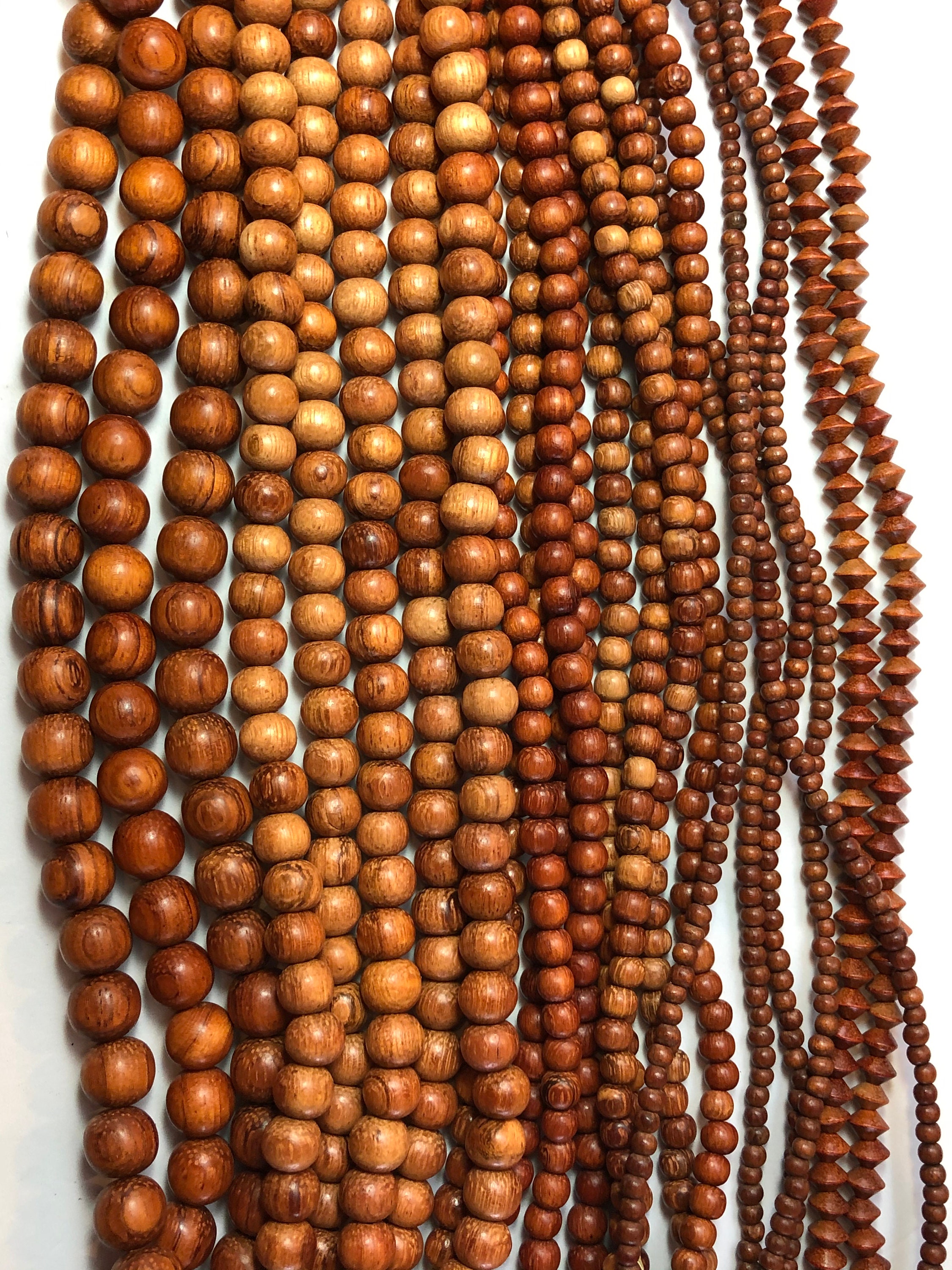 16 Strand of Bayong Wood Round Beads. Natural Wood Beads | Etsy