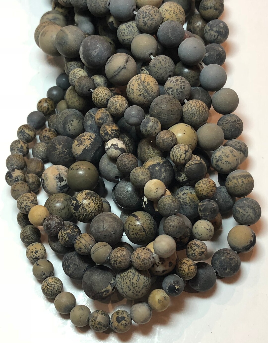Matte Artistic Jasper Gemstone Beads Available in 6, 8 or 10mm. Full 15 ...