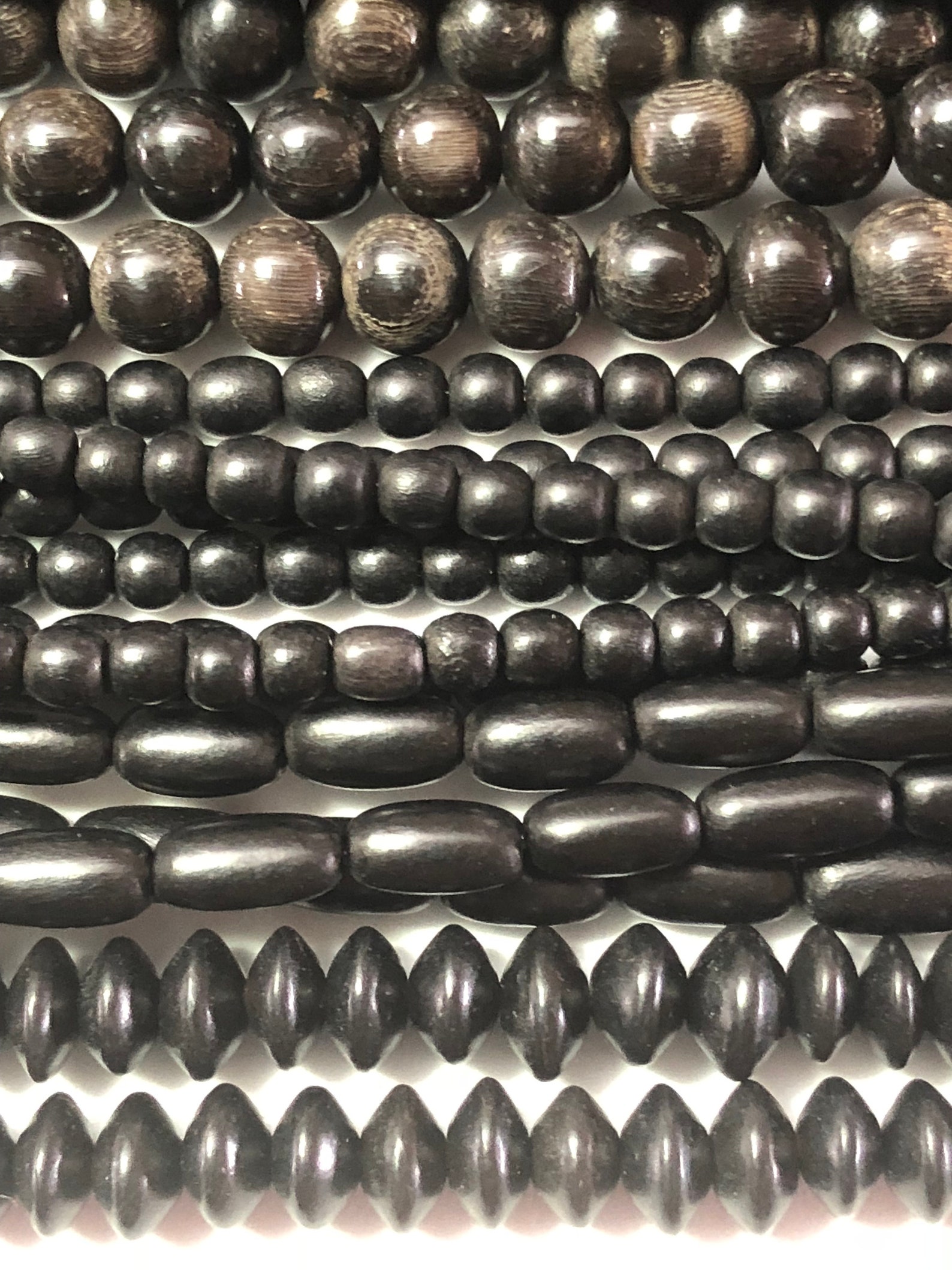 16" Strand of Black Horn Beads. Carabao Horn Beads Hand Made in the ...