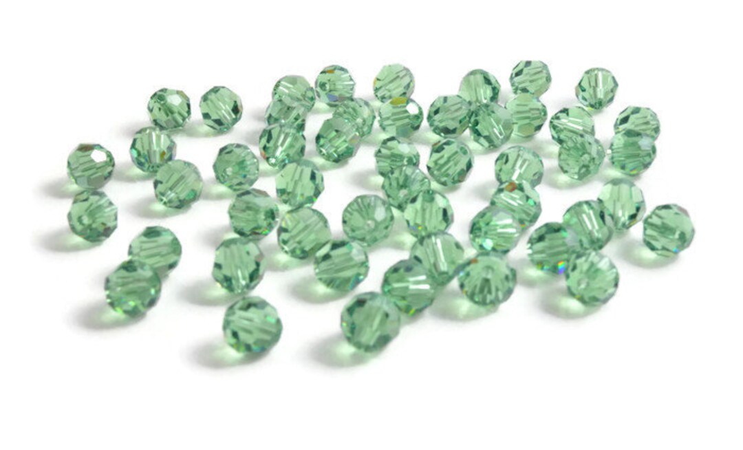 6mm Round Erinite SWAROVSKI® Crystal Beads #5000 - Dusty Green Color ...