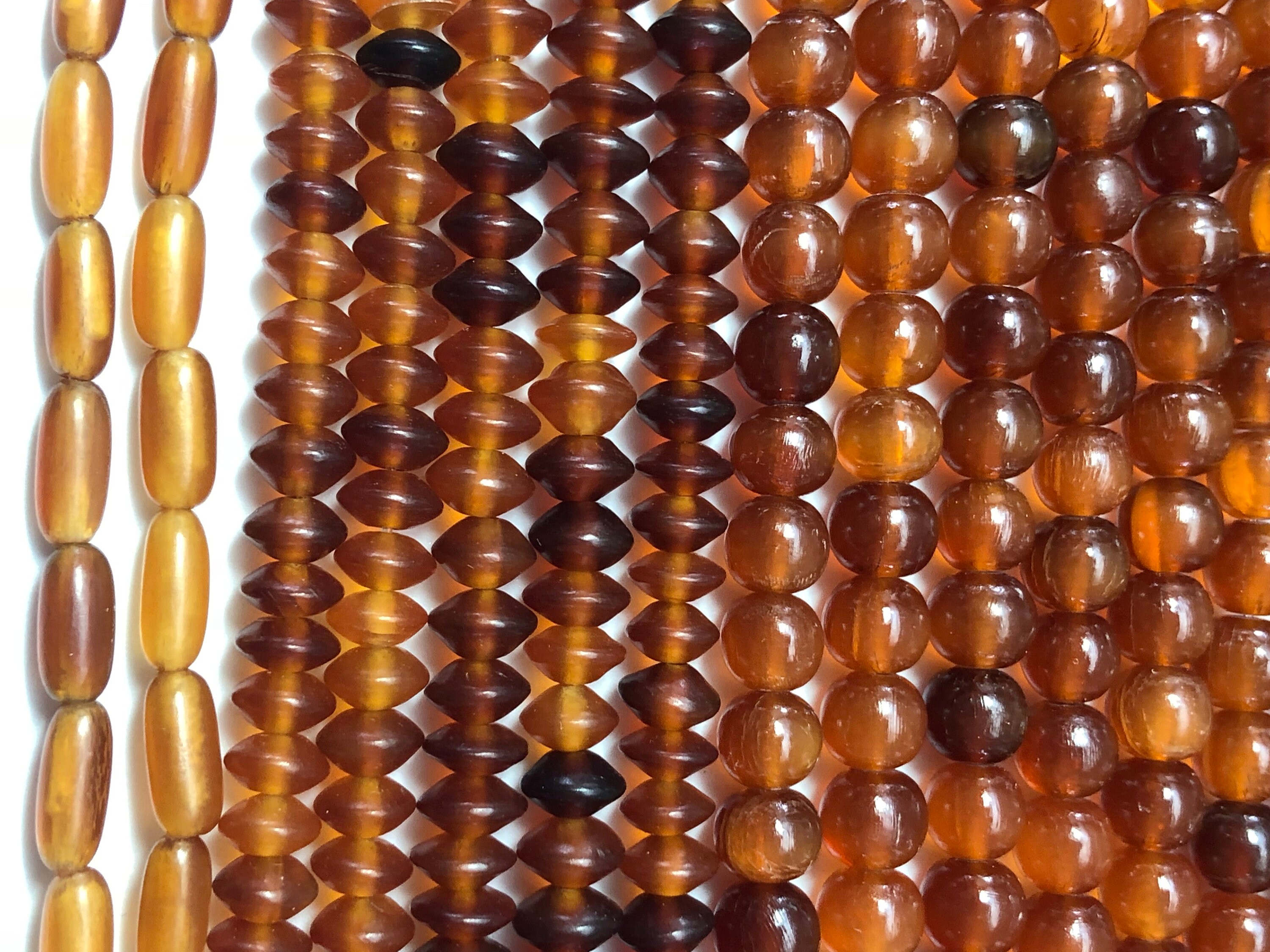 16 Strand of Golden Horn Beads. Carabao Horn Beads Hand | Etsy
